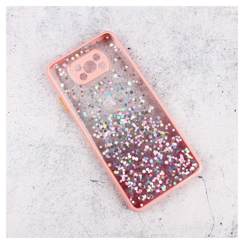 Maskica Frame Glitter za Xiaomi Poco X3/X3 NFC roze - Mali Ali