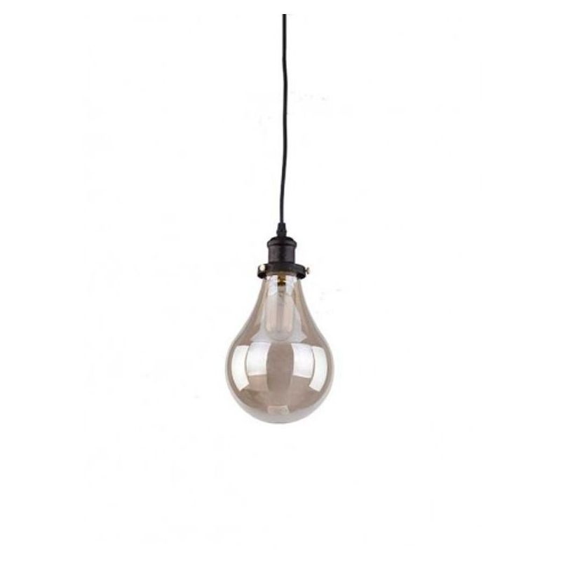 RUSTIK 117 VISILICA 1*E27 BLACK/AMBER GLASS - Mali Ali